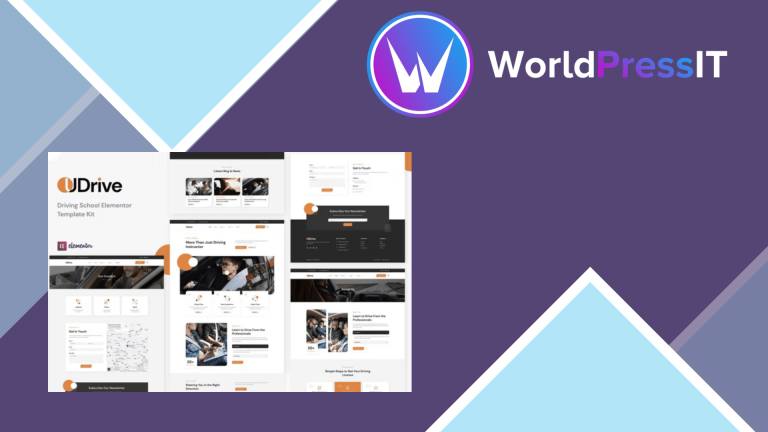Udrive – Driving School Elementor Template Kit – WorldPress IT