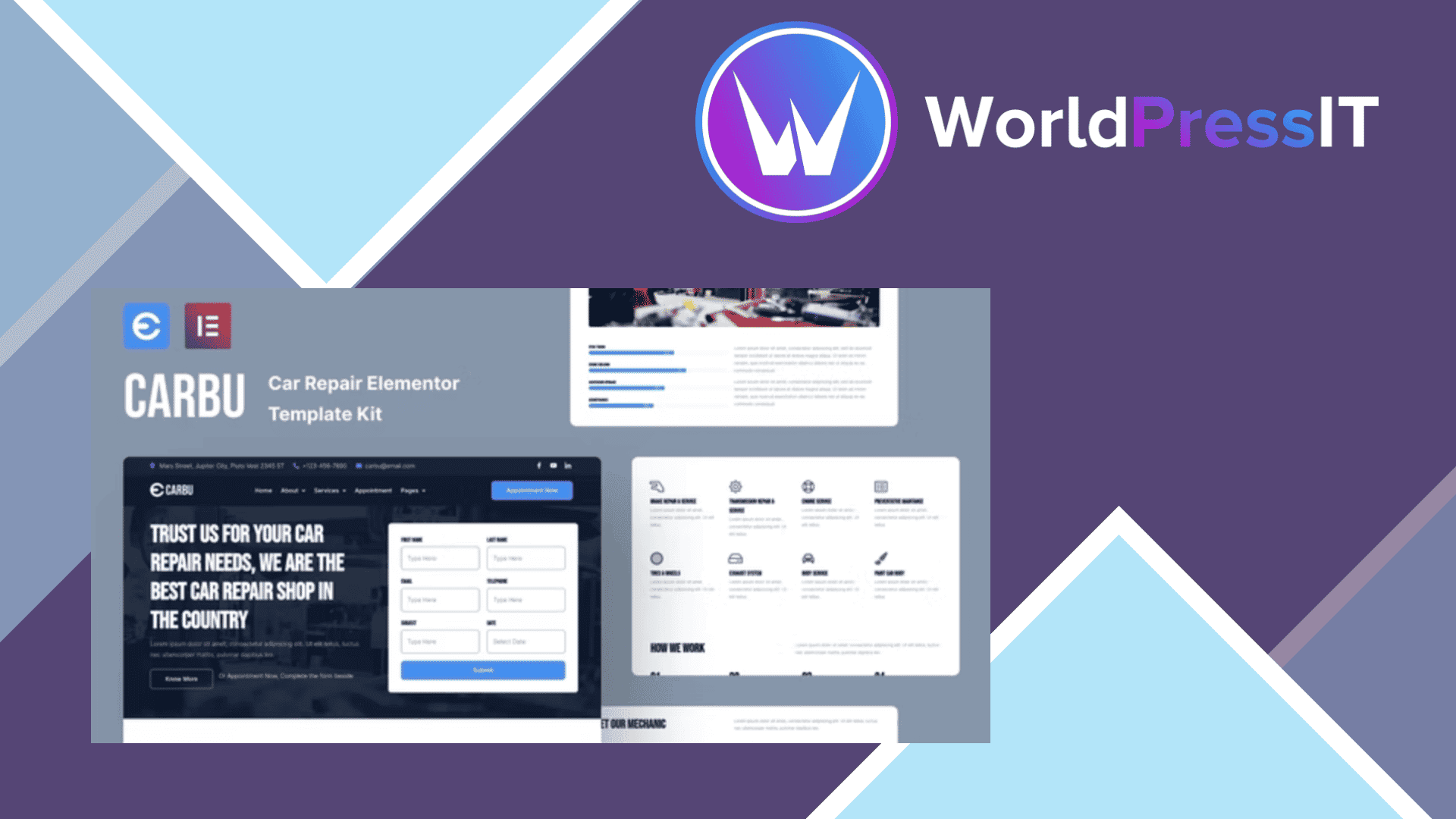 Carbu – Car Repair Elementor Template Kit – WorldPress IT