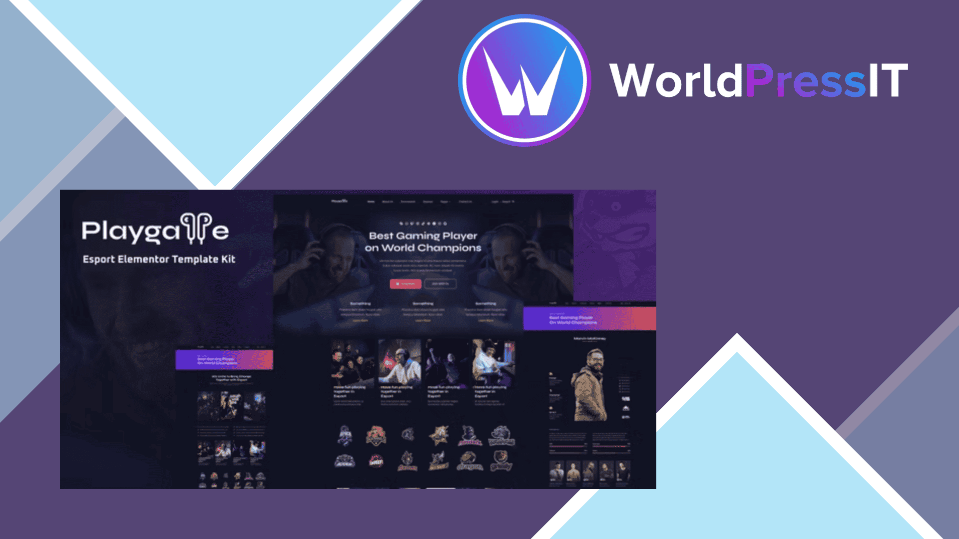 Playgame – Esports Elementor Template Kit – WorldPress IT