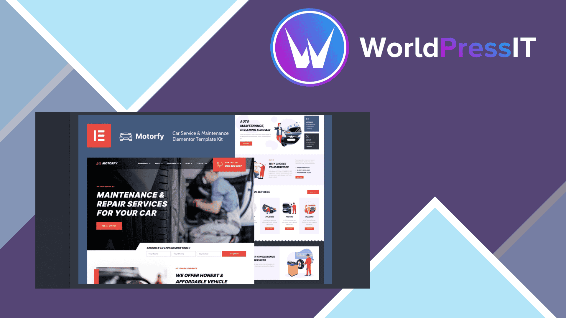 Motorfy – Car Service and Maintenance Elementor Template Kit ...