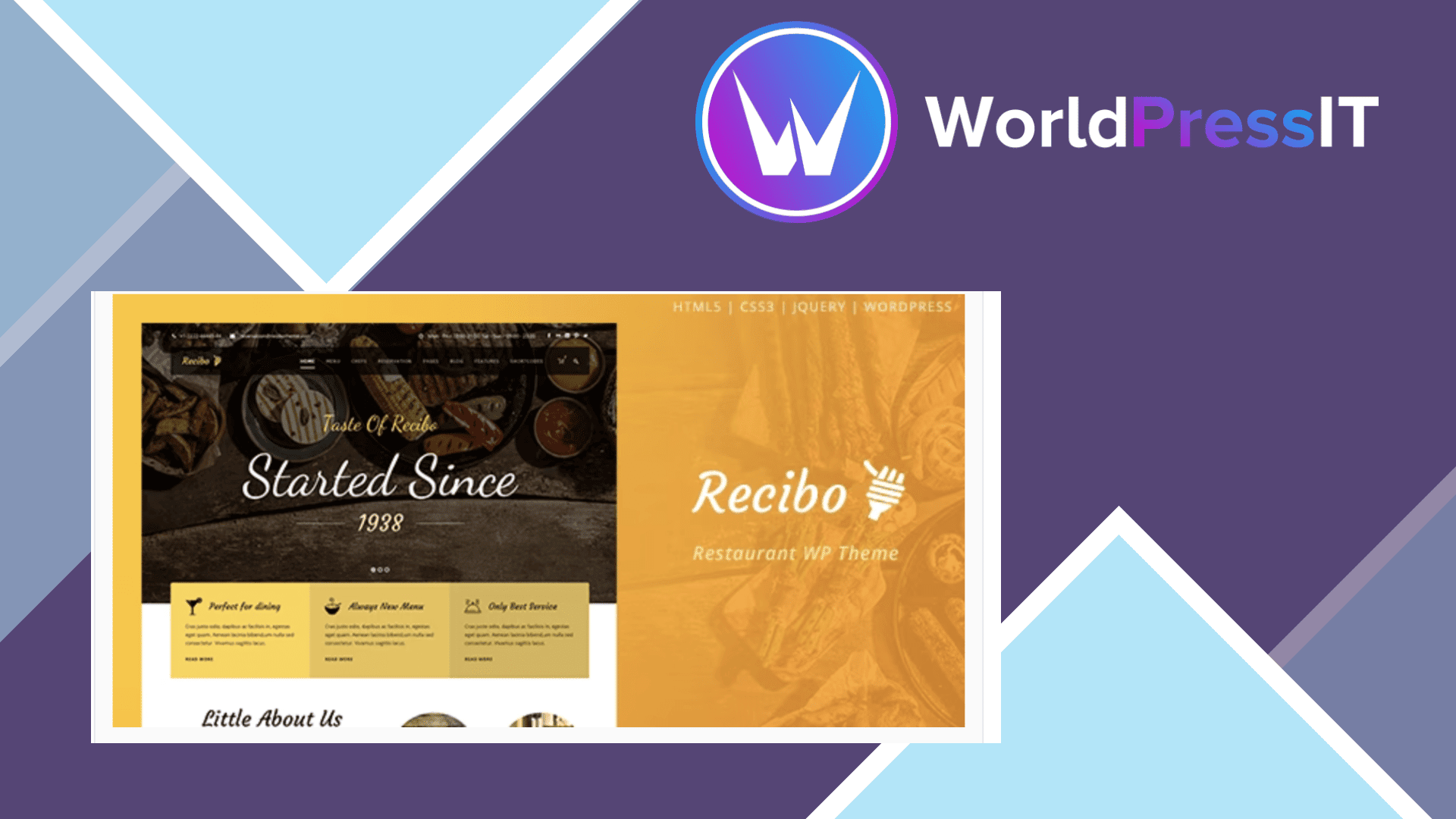 Recibo – Restaurant / Food / Cook WordPress Theme – WorldPress IT