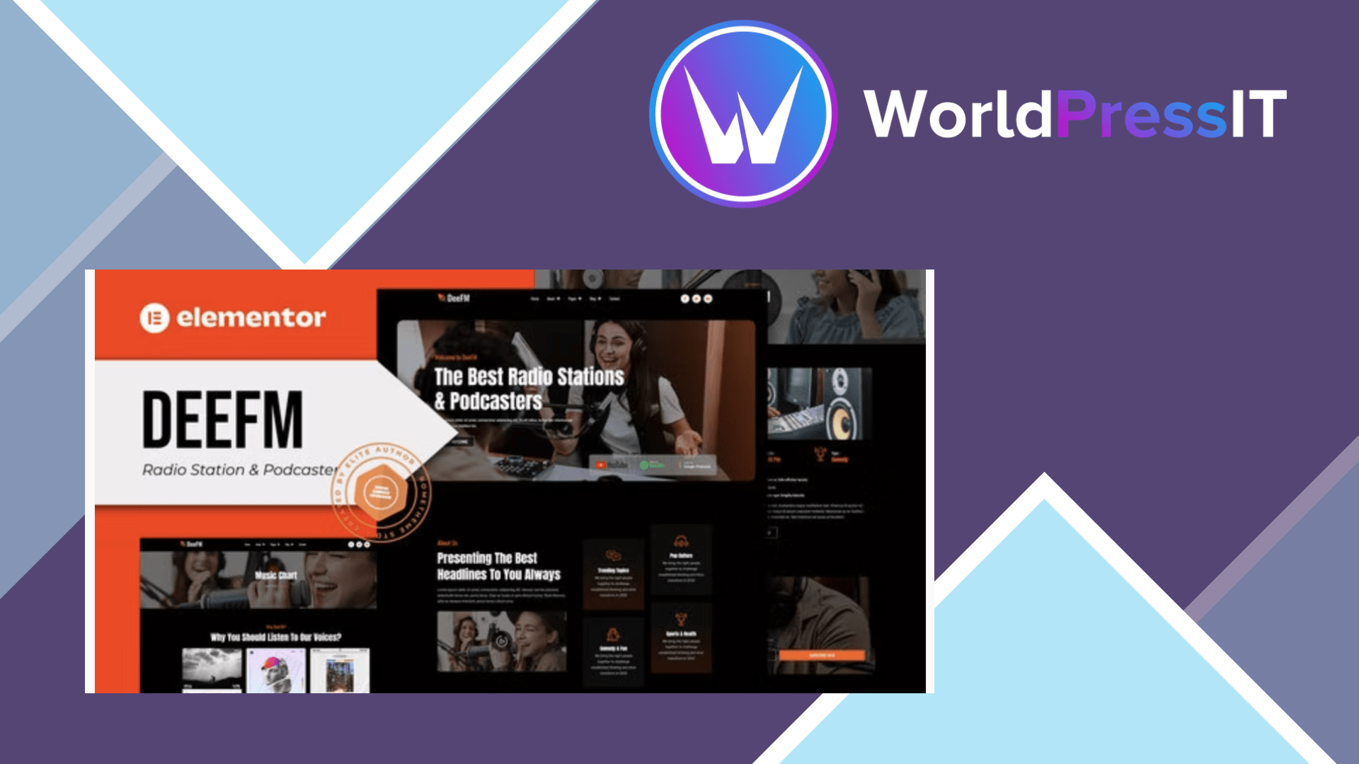 DeeFM – Radio Station and Podcaster Elementor Pro Template Kit – WorldPress IT