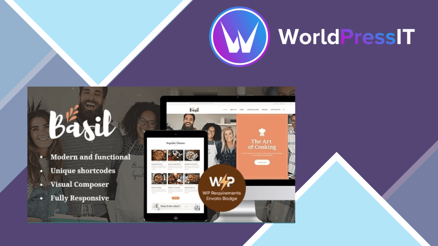 Basil – Cooking Classes and Workshops WordPress Theme – WorldPress IT