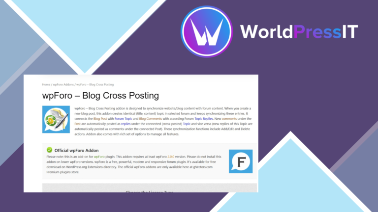 wpForo – Blog Cross Posting – WorldPress IT