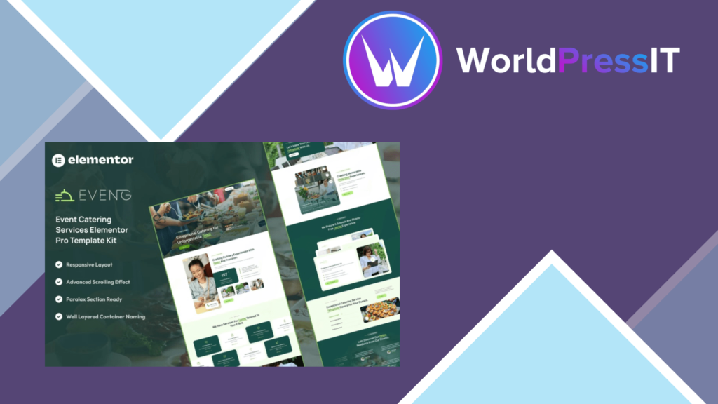 Eveng – Event Catering Services Elementor Pro Template Kit – WorldPress IT