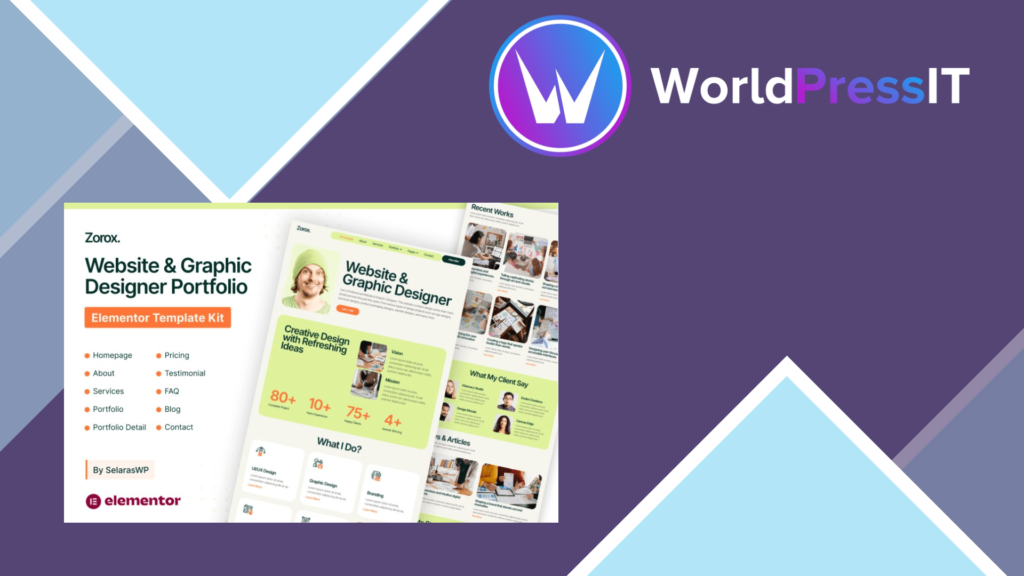 Zorox – Personal CV Elementor Pro Template Kit – WorldPress IT