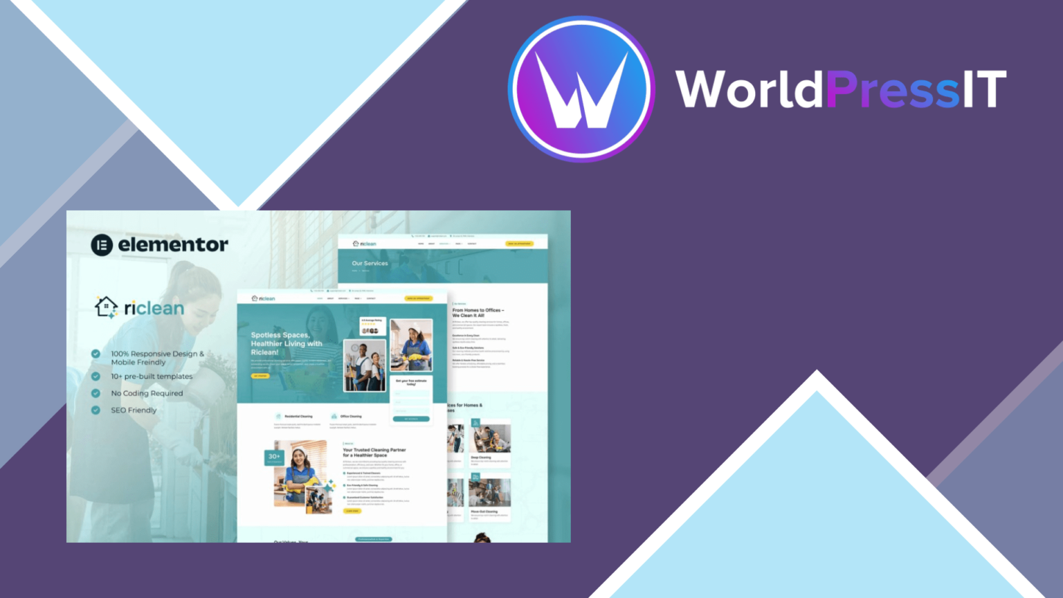 Riclean – Cleaning Service Company Elementor Template Kit – WorldPress IT