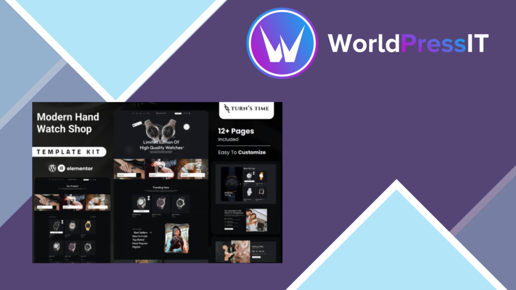 Turnstime – Modern Hand Watch Shop ECommerce Elementor Pro Template Kit ...