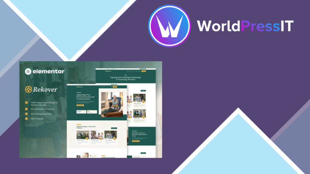 Rekover – Psychology And Counseling Elementor Template Kit - WorldPress IT