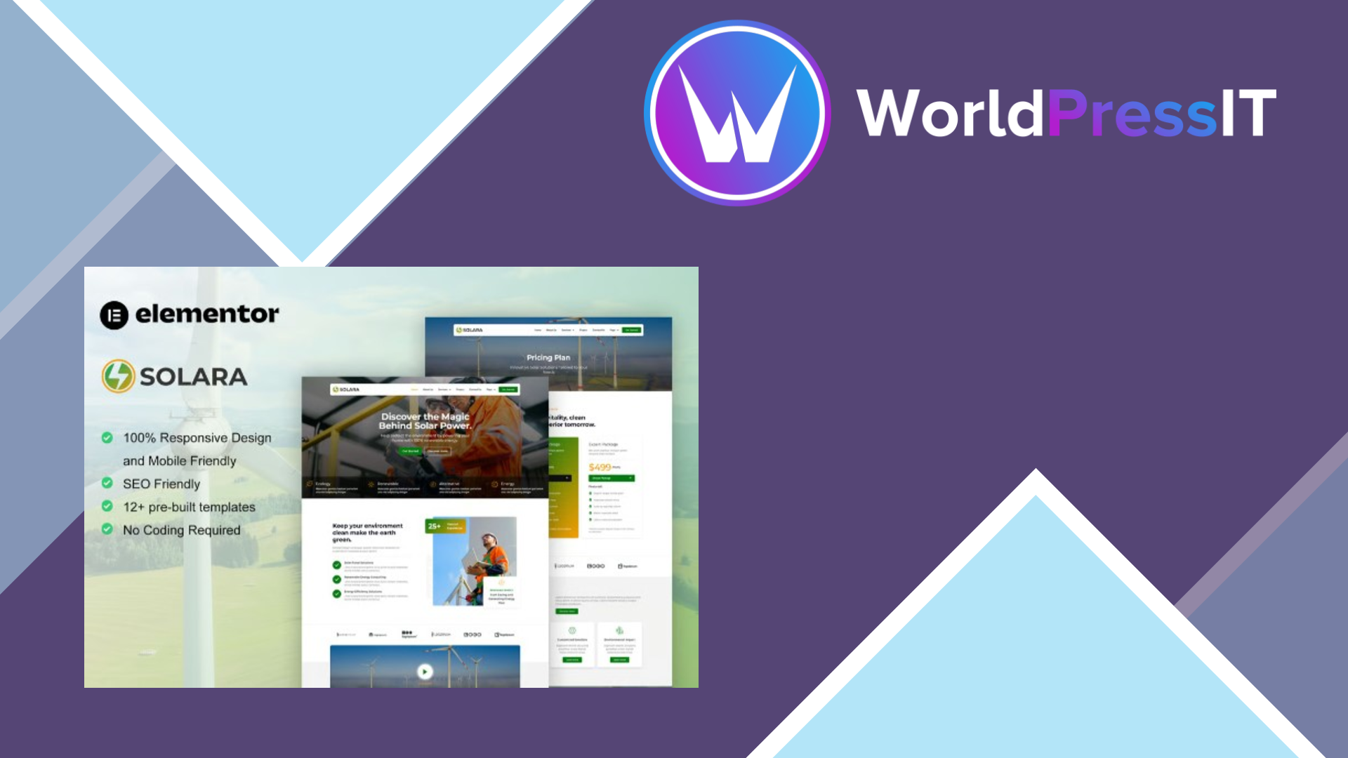 Solara – Solar Panel and Renewable Energy Elementor Template Kit – WorldPress IT