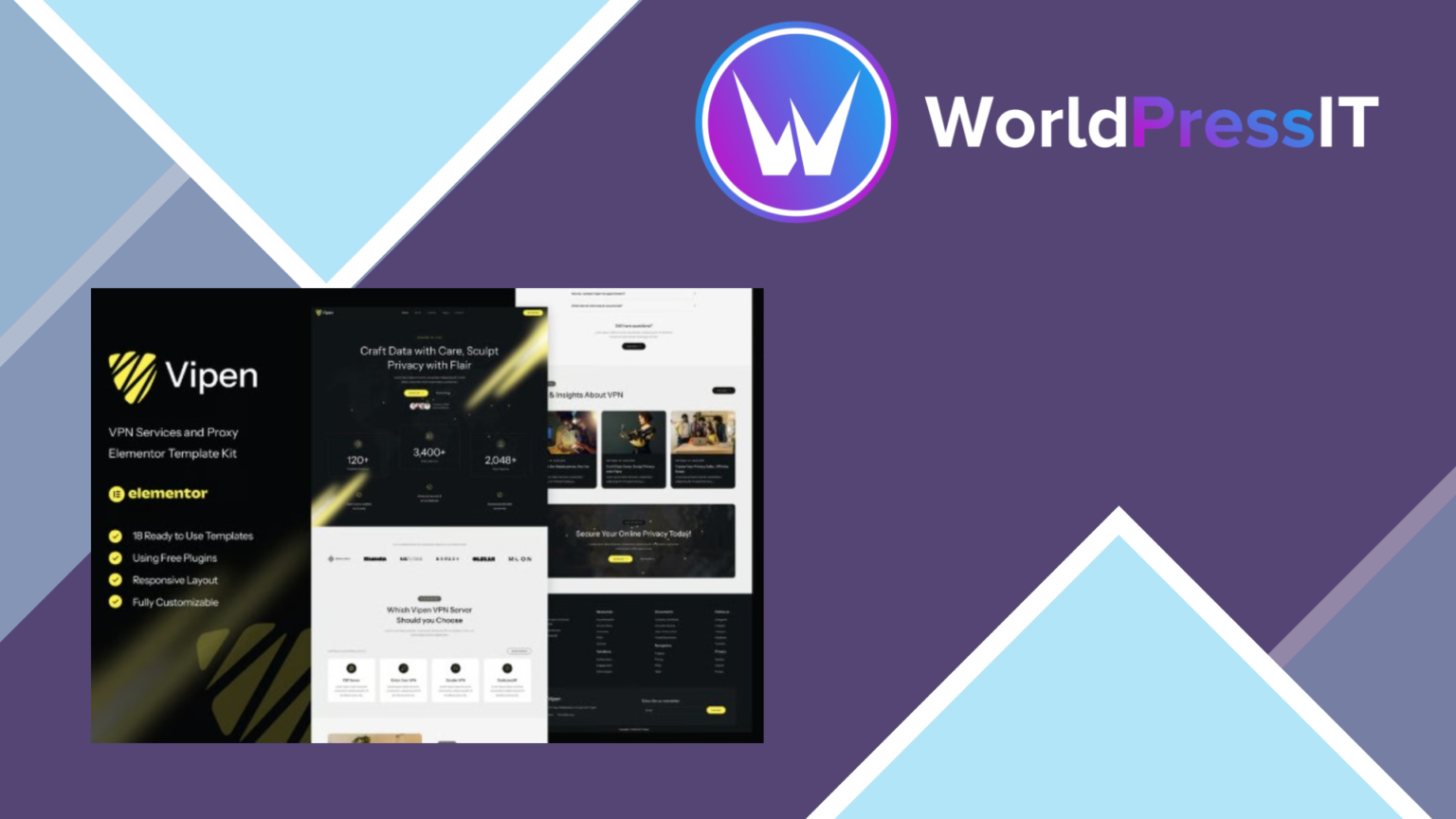 Vipen – VPN Services and Proxy Elementor Template Kit – WorldPress IT