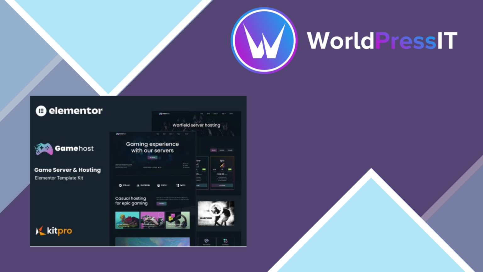 Gamehost – Game Server and Hosting Elementor Template Kit – WorldPress IT