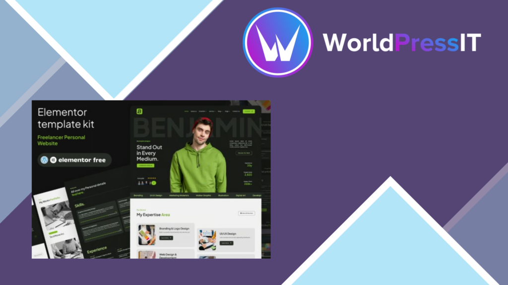 Benjamin – Freelancer Personal Website Template Kit – WorldPress IT